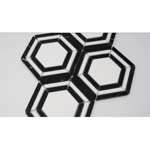 Supreme Tile Interspace Natural Stone Honeycomb Marble Look Mosaic Wall ...