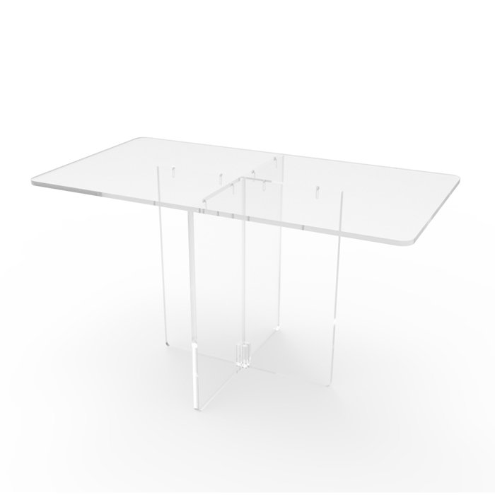 Orren Ellis 42"L x 24"W x 31"H Clear Acrylic Plexiglass Table Breakfast ...