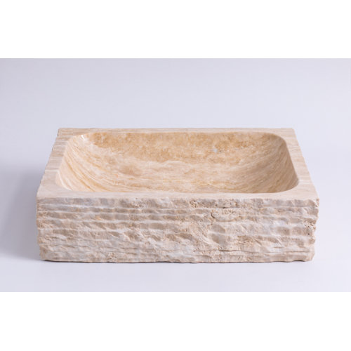 Laguna Marble Rustic Stone Rectangular Vessel Bathroom Sink & Reviews ...