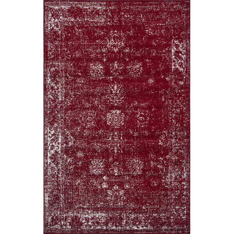 Mistana™ Brandt Floral Area Rug in Burgundy & Reviews | Wayfair