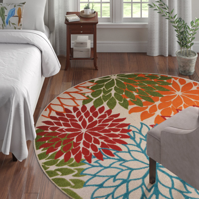 Andover Mills™ Miraloma Area Rug in Green/Red/Orange & Reviews | Wayfair