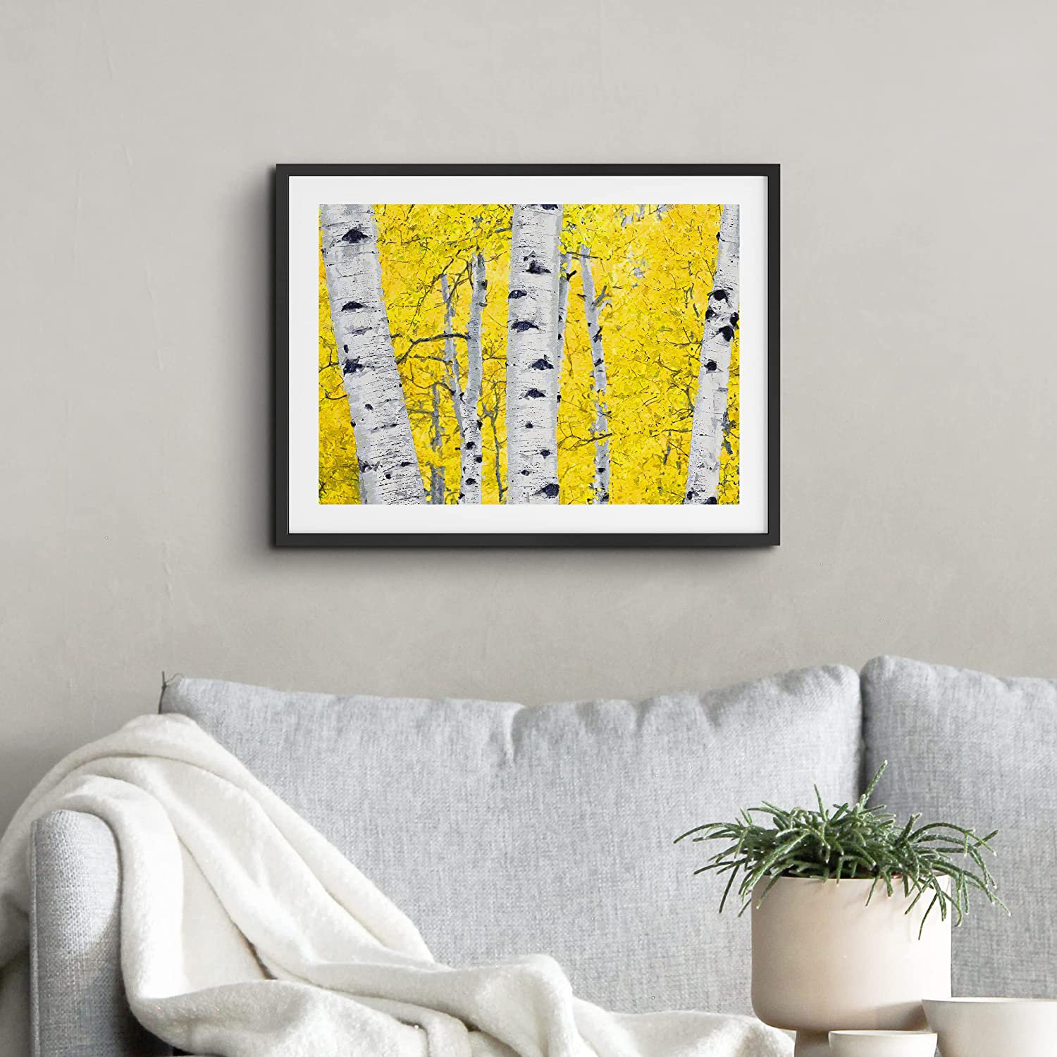 SIGNLEADER Bright Yellow Forest Leaves - Picture Frame Graphic Art ...