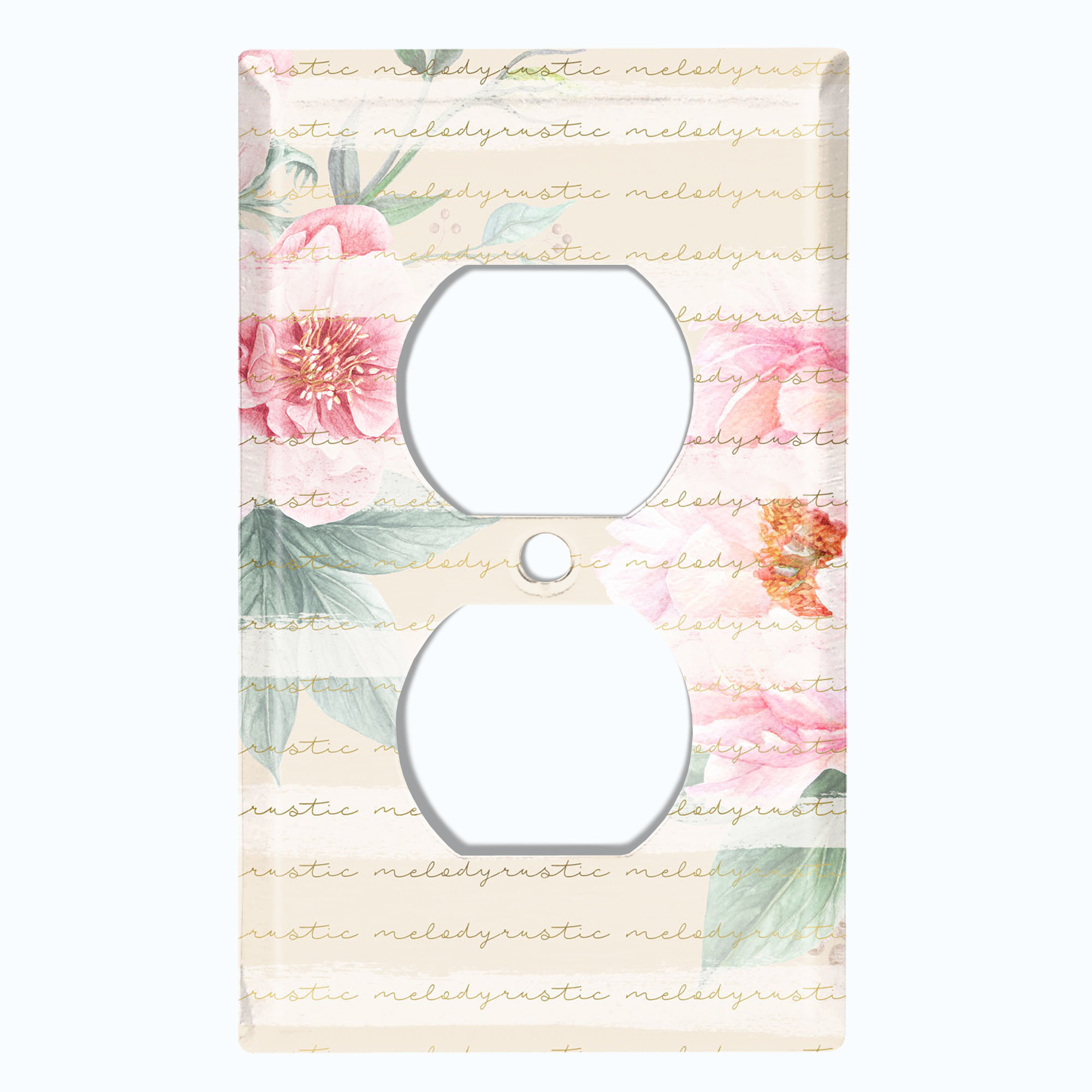WorldAcc Rose Magnolia Flowers Letter 1-Gang Duplex Outlet Wall Plate ...