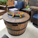 Sunbeam Wine Barrel Concrete Propane/Natural Gas Fire Pit & Reviews ...