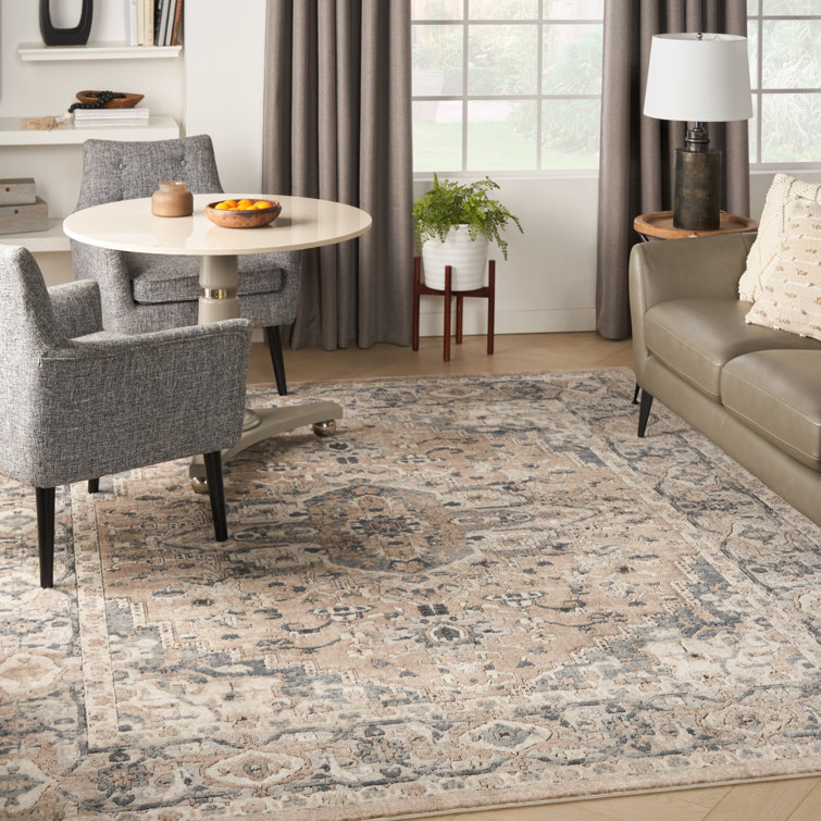 Lark Manor Jurado Handmade Power Loom Performance Beige/Gray Rug ...