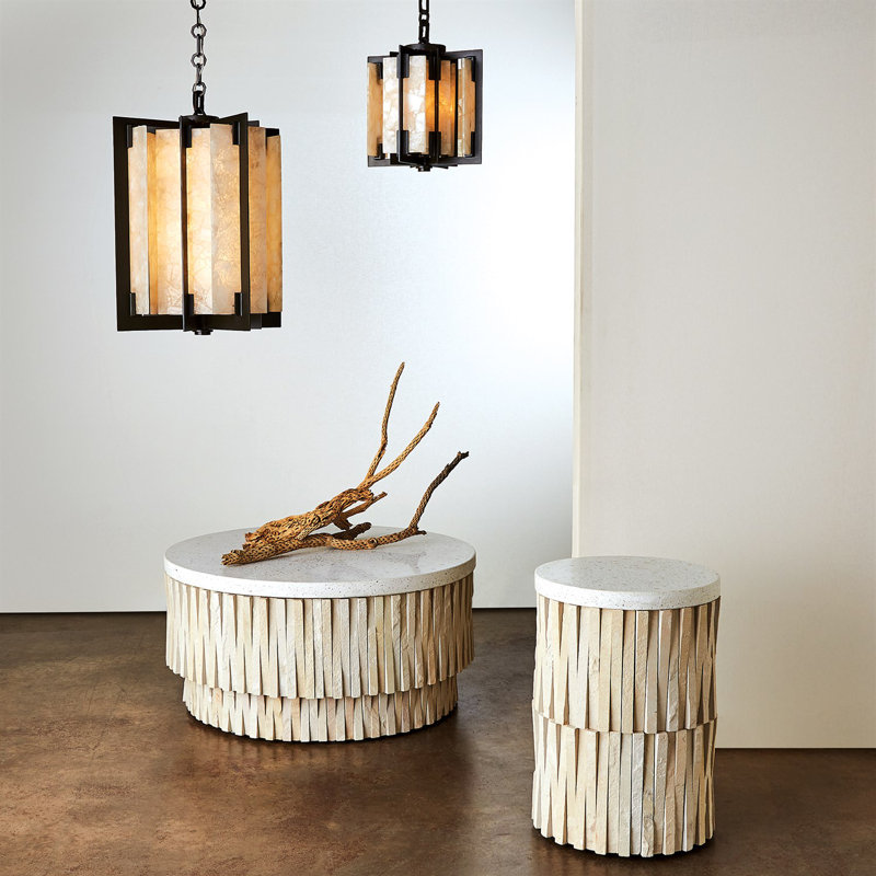 Global Views Round Teeter Totter Stone Cocktail Table | Wayfair