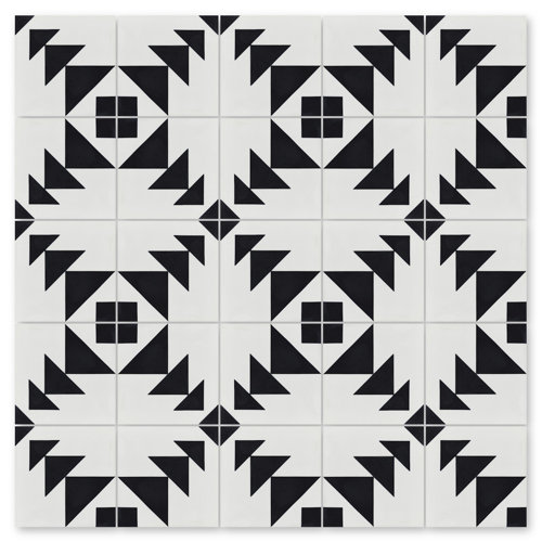 Villa Lagoon Tile Code Talker A 8" x 8" Cement Patterned Wall & Floor ...