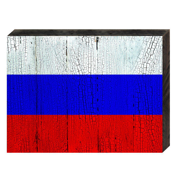 Designocracy Flag of Russia Rustic Wooden Wall Décor | Wayfair