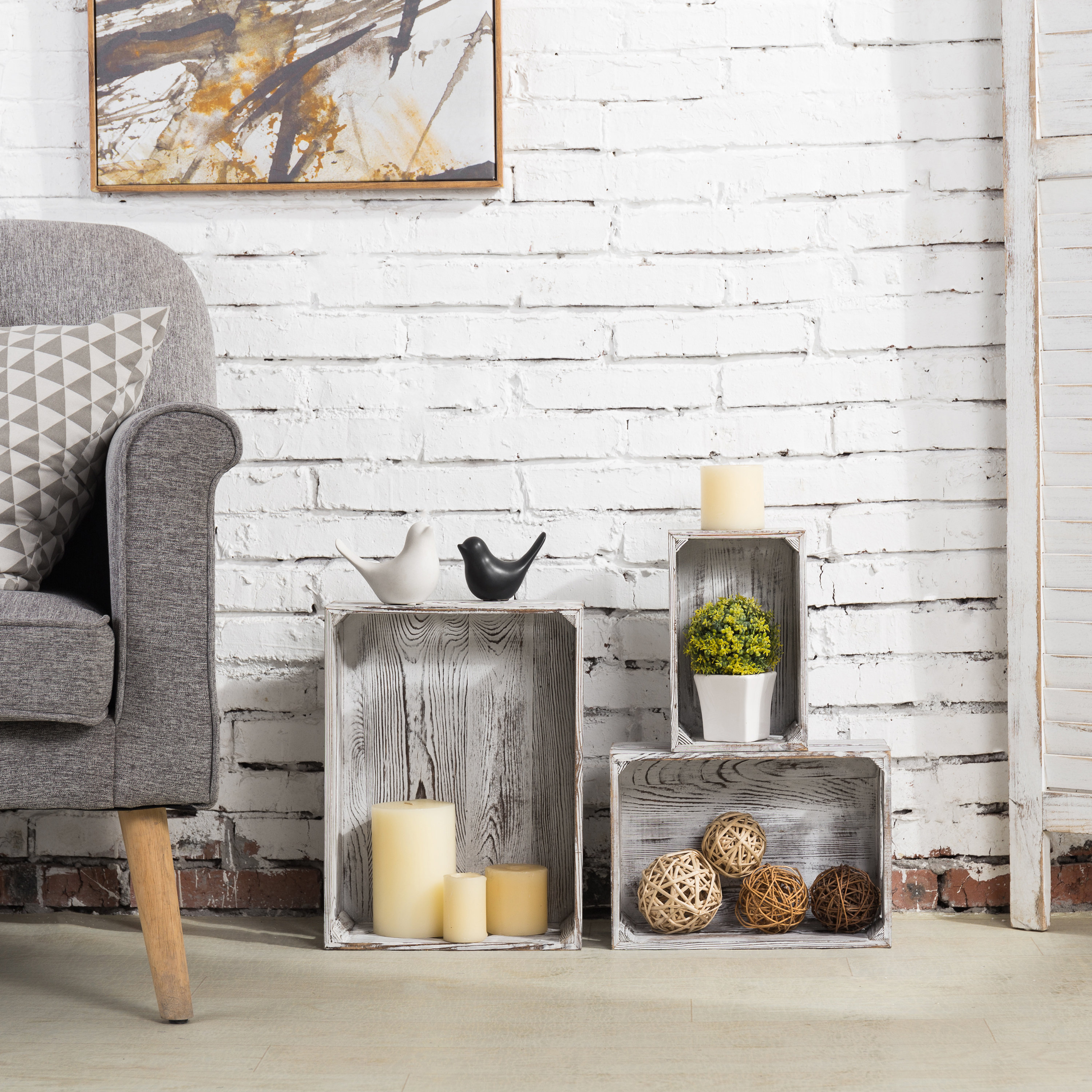 Millwood Pines 3 Piece Solid Wood Crate Set | Wayfair