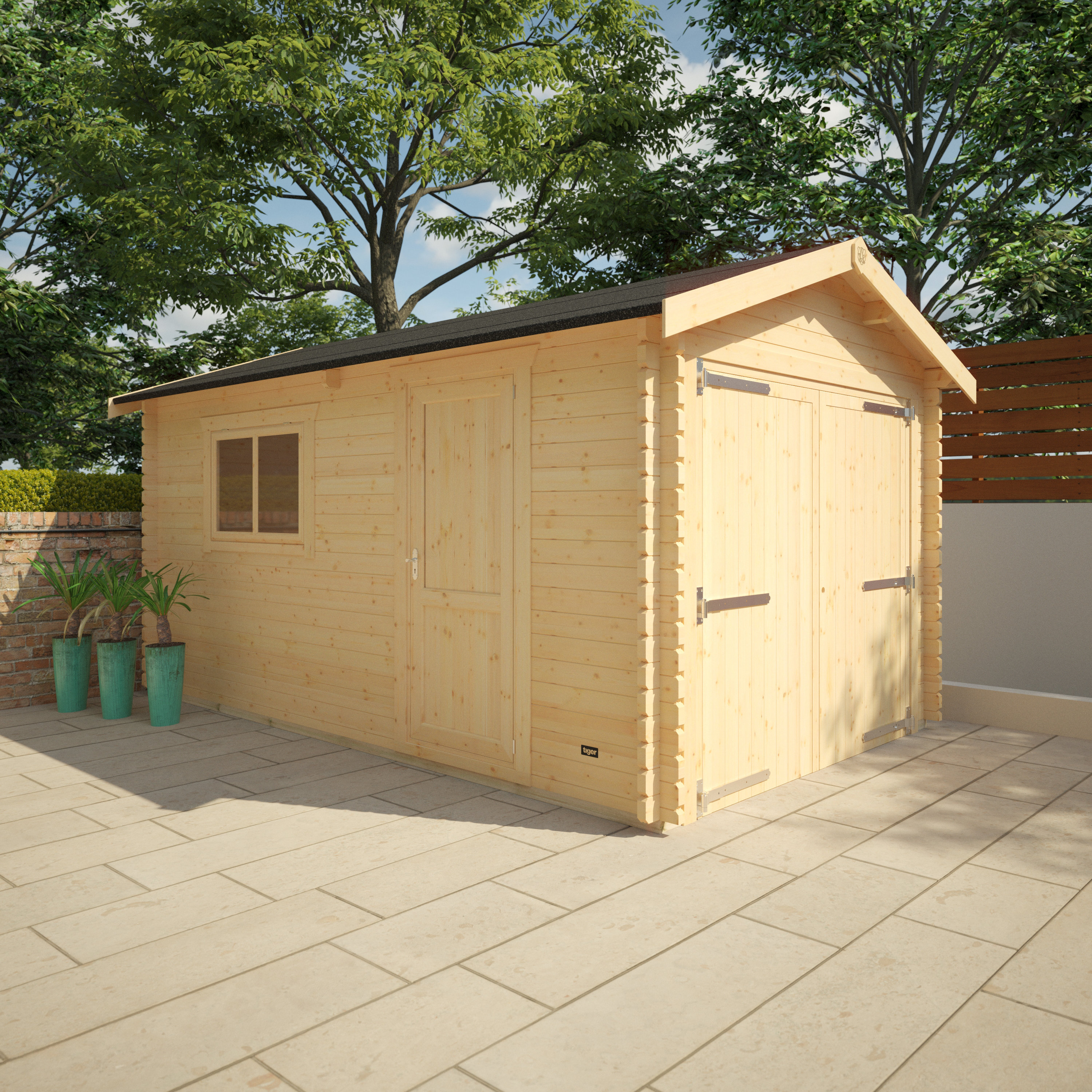 Tiger Sheds The Malayan Garage Tongue & Groove Log Cabin 16x10w ...
