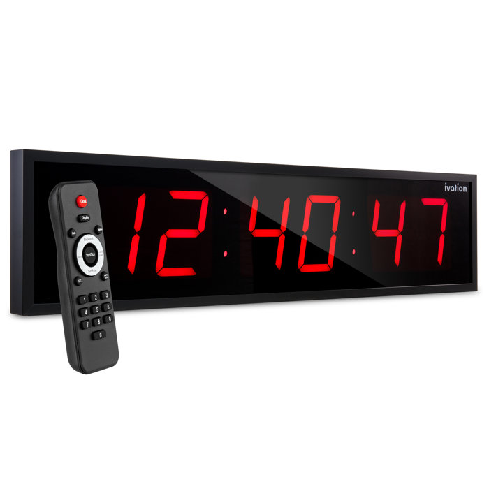 Ivation Digital LED Calendar Wall Clock | Wayfair