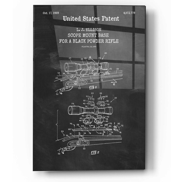 17 Stories Scope Mount Base Blueprint Patent Chalkboard - Graphic Art ...