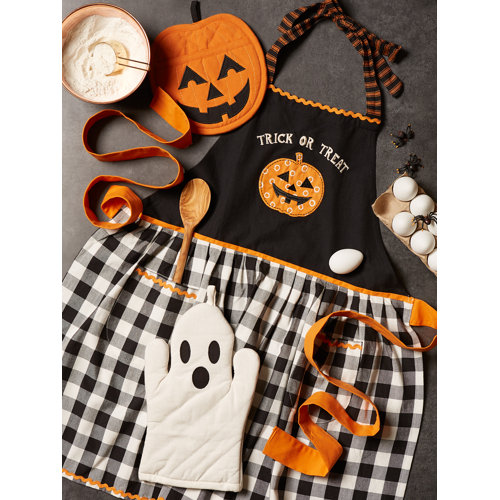 The Holiday Aisle® Boo! Kitchen Apron | Wayfair