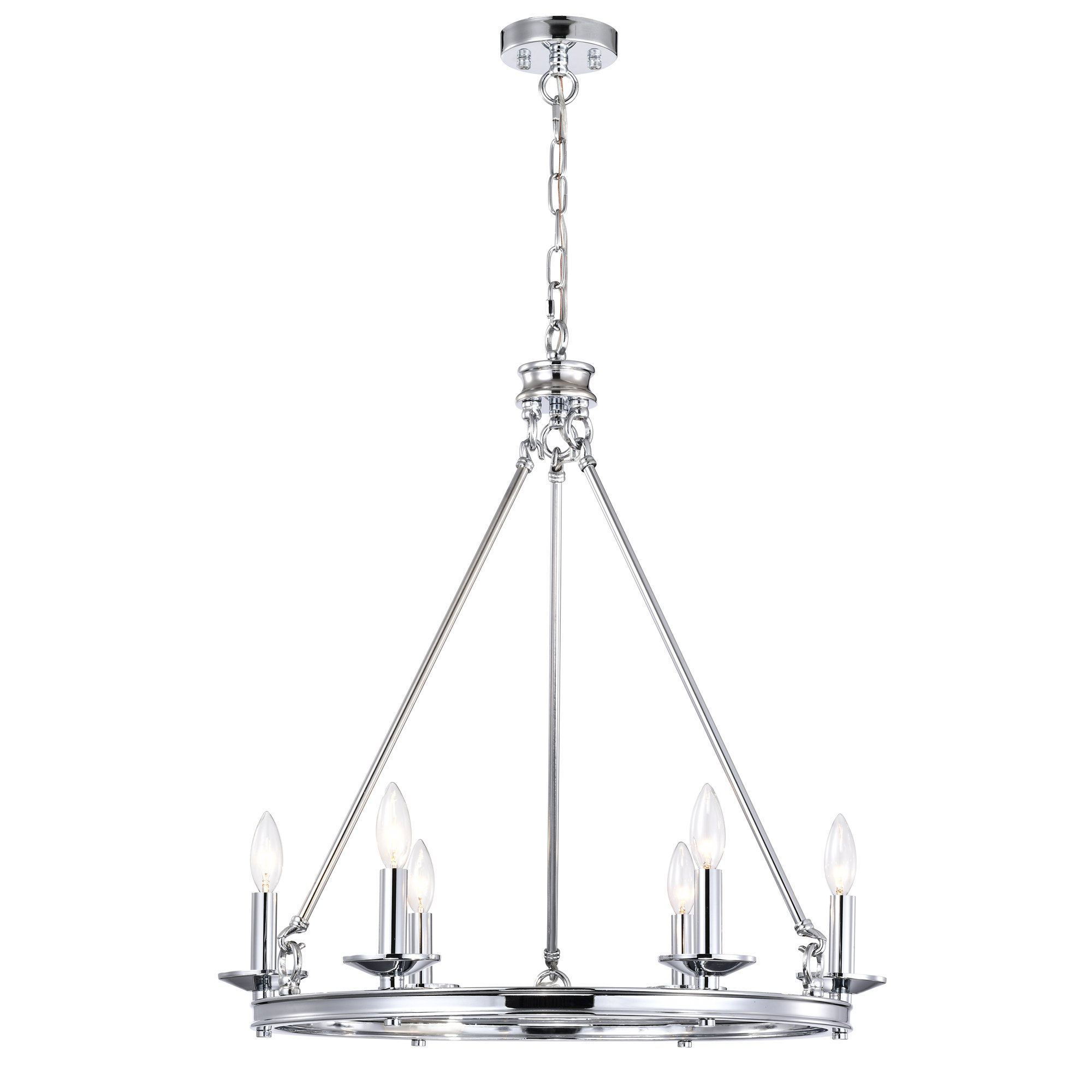 Willa Arlo Interiors Crum Dimmable Lantern Wagon Wheel Chandelier | Wayfair