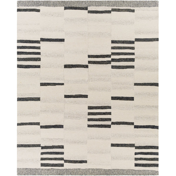 AllModern Uptown Geometric Handmade Tufted Wool Area Rug in Cream/Black ...