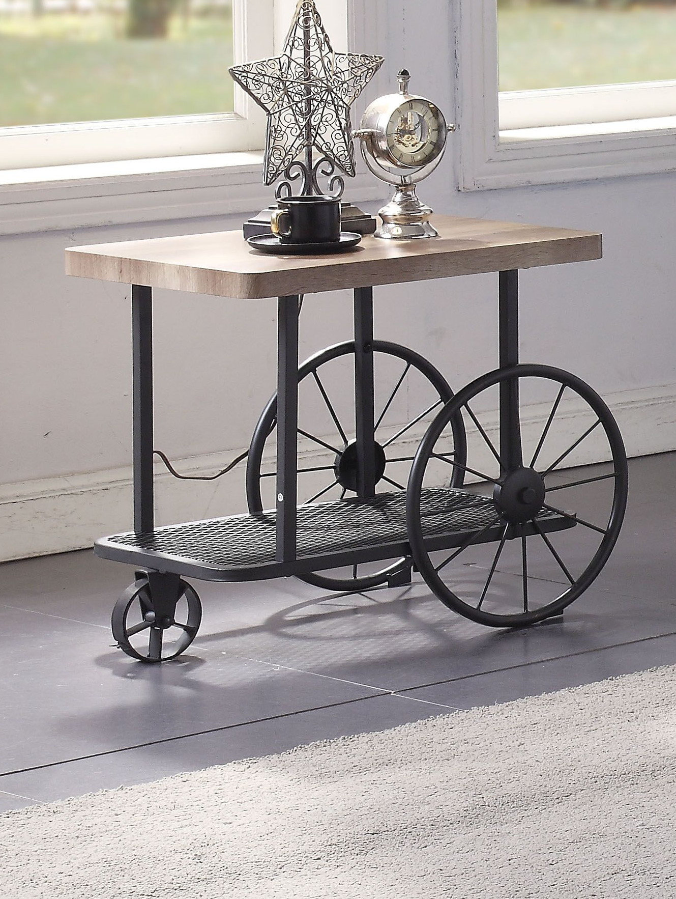 Gracie Oaks Anabella 22.04'' Tall Wheel End Table | Wayfair
