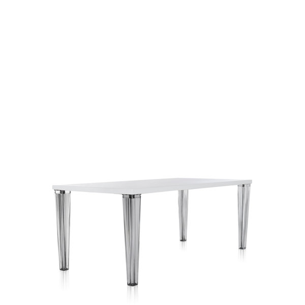 Kartell Toptop 75" Rectangular Dining Table Glass Top and Transparent ...
