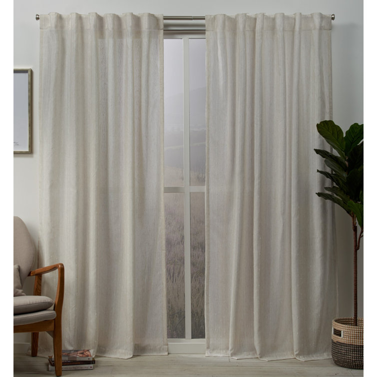 Corrigan Studio® Kimberlee Solid Color Semi-Sheer Tab Top Curtain ...