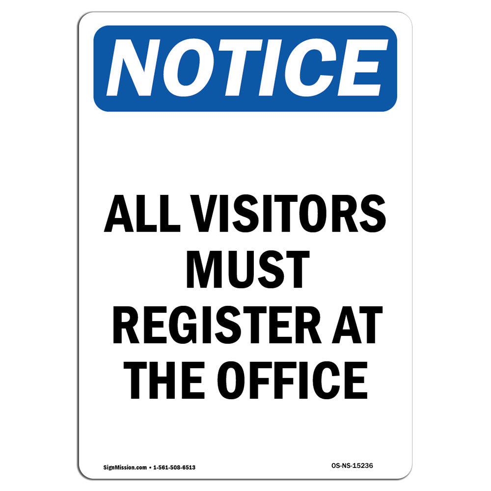 SignMission All Visitors Must Register At The Office Sign | Wayfair