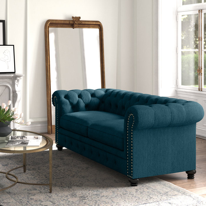 Darby Home Co Westerly 90'' Rolled Arm Chesterfield Sofa with ...