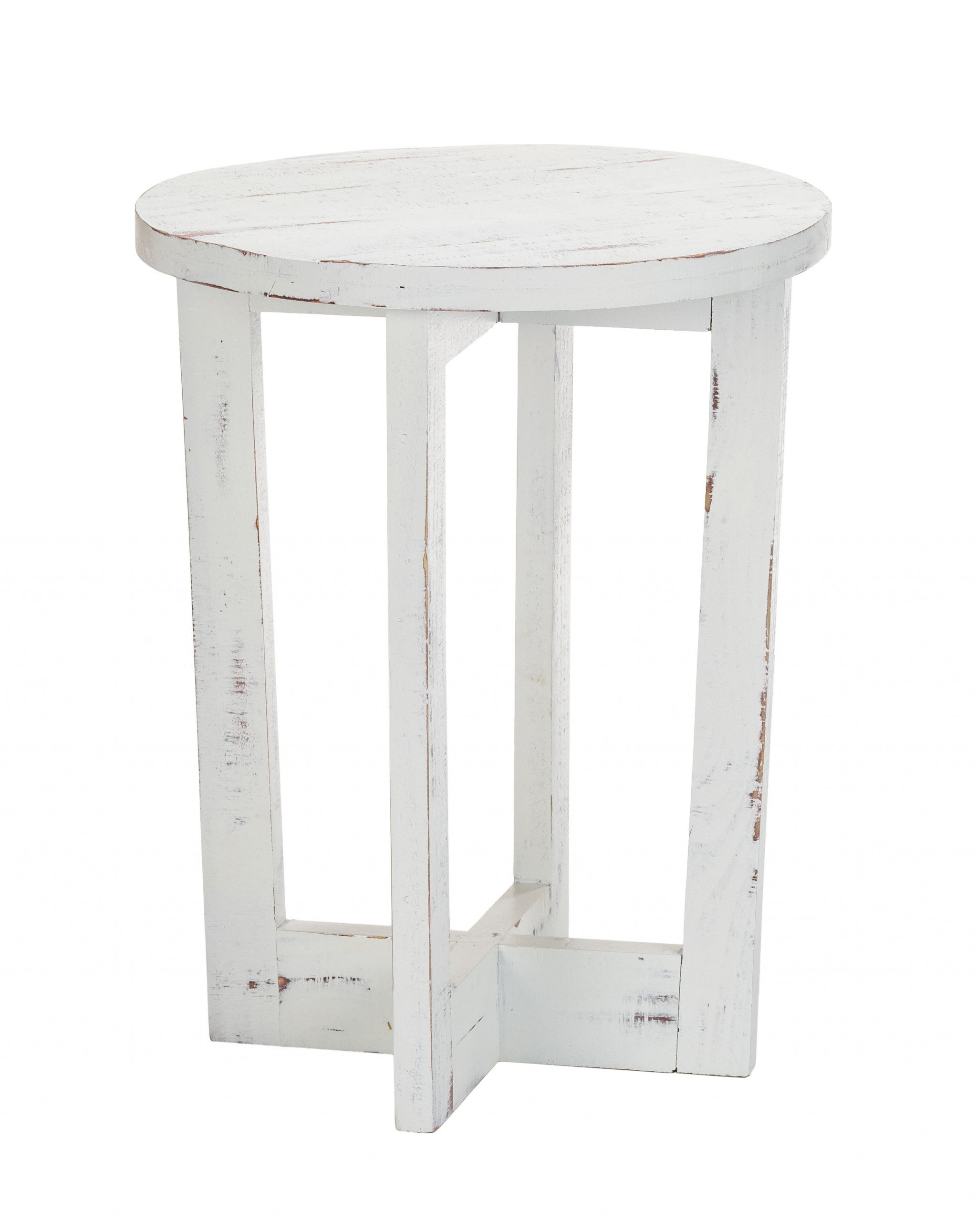 Rosalind Wheeler 23" White Solid Wood Round End Table | Wayfair