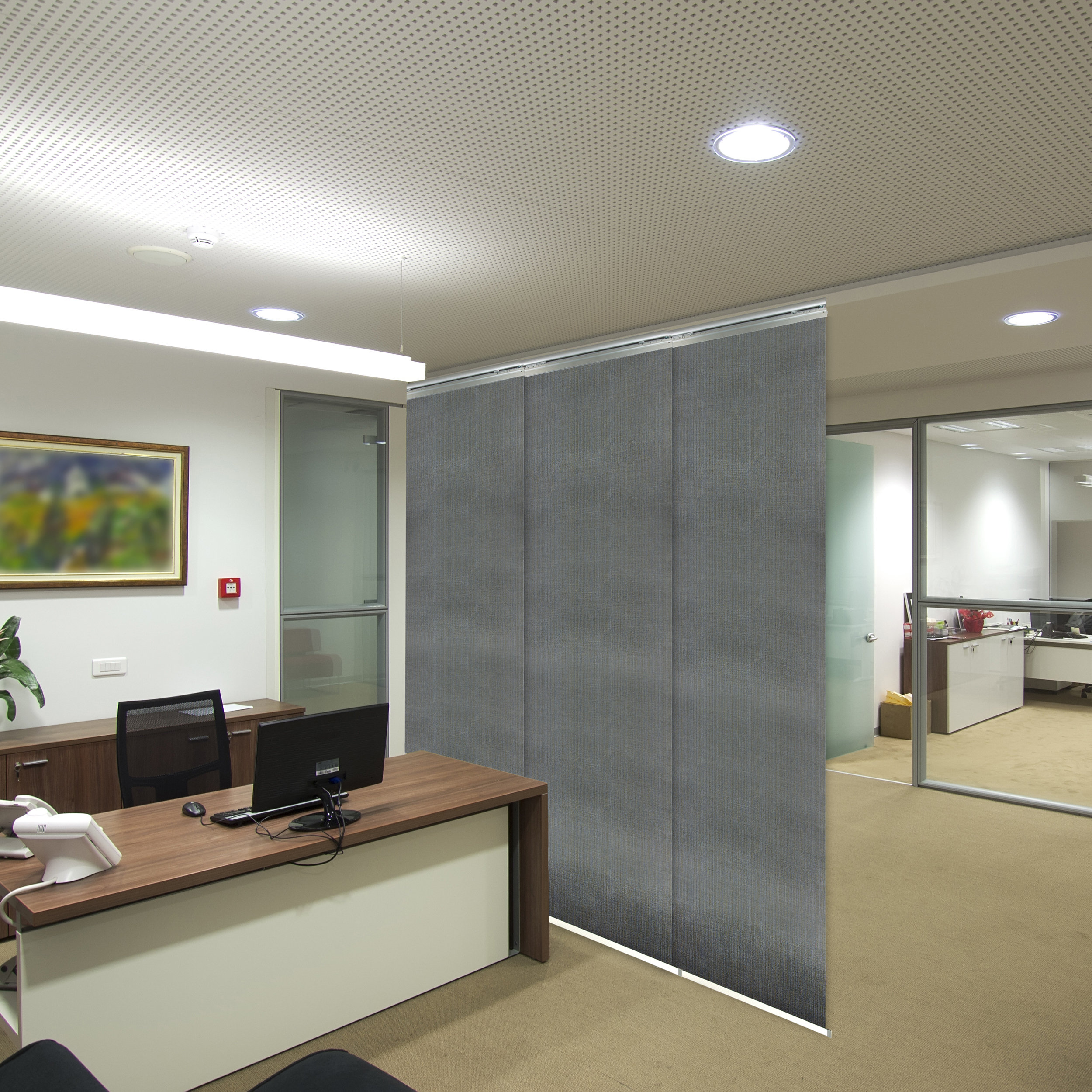 Symple Stuff Dove 3-panel Single Rail Panel Track Extendable 36"-66"w X ...