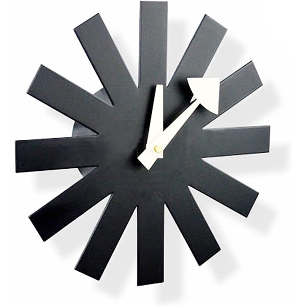 Latitude Run® Nelson Style Block Clock In Black Atomic Colourful Wooden ...
