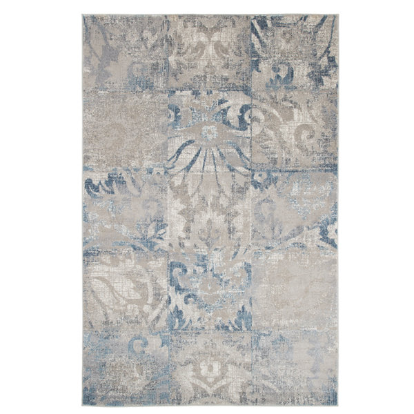 PLYH Abstract Area Rug in Gray/Blue & Reviews | Wayfair