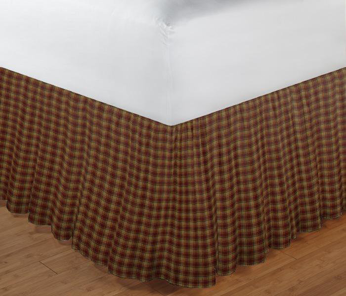 Patch Magic Tan and Gold Rustic Checks 18" Bed Skirt | Wayfair