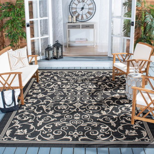 Wayfair | Black Floral & Plant Area Rugs You'll Love in 2022