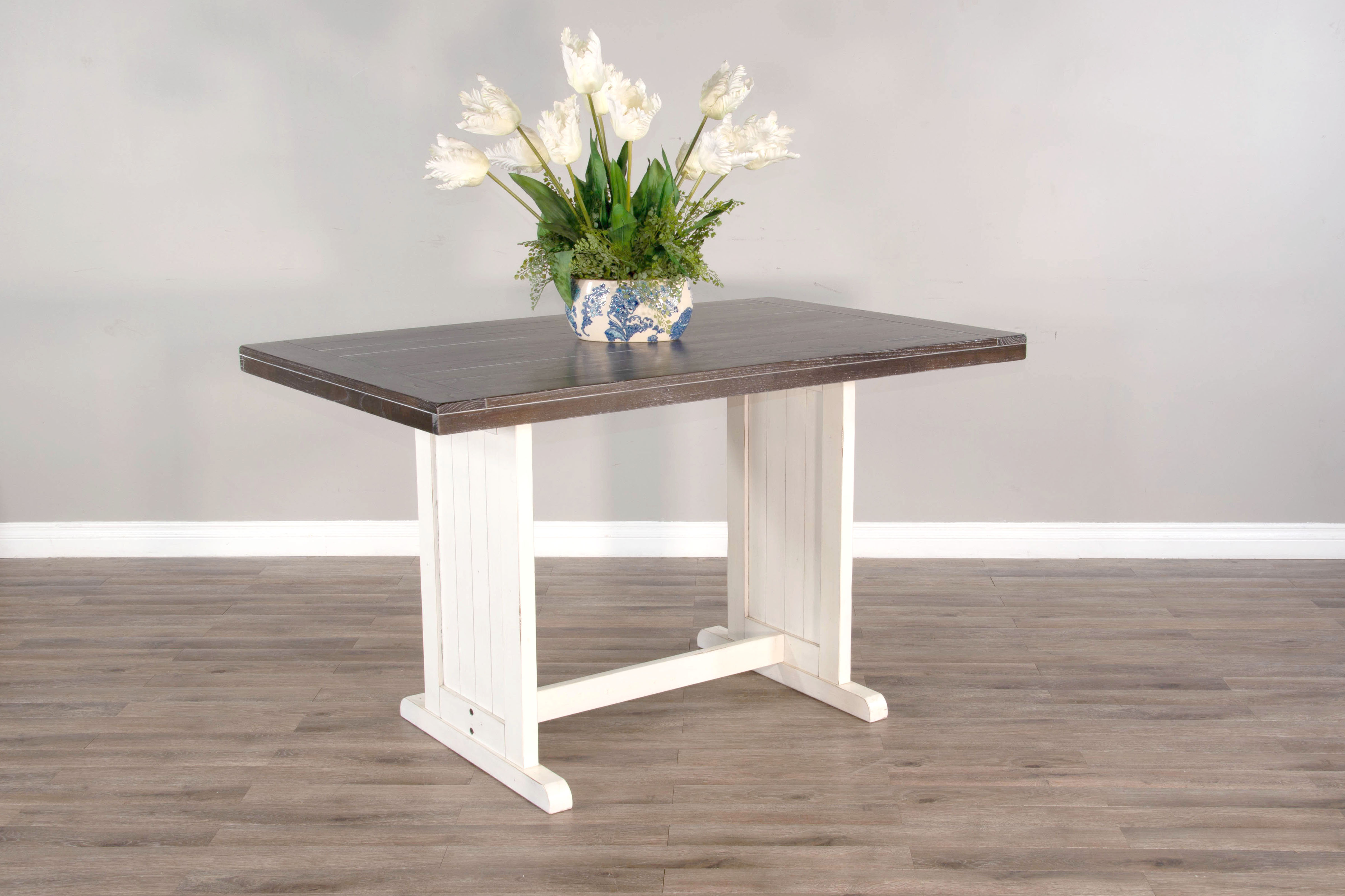 Rosalind Wheeler Cerritos Counter Height 60'' Trestle Dining Table ...