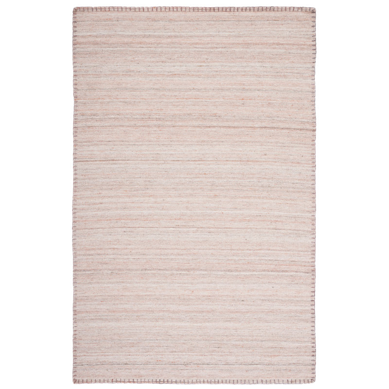 Gracie Oaks Angenique Flatweave Cotton/Wool Light Pink Area Rug | Wayfair
