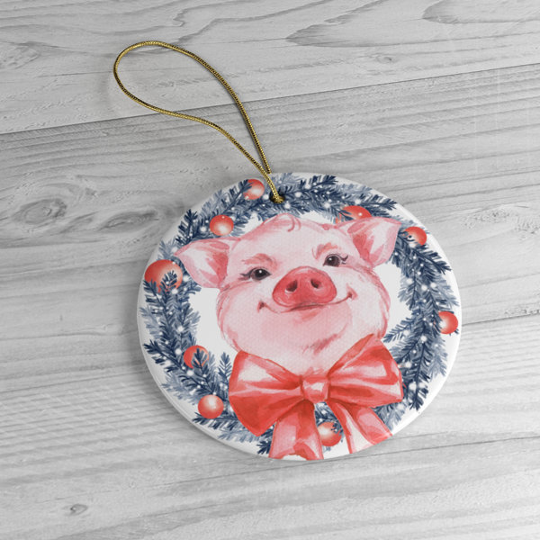 The Holiday Aisle® Pig in Christmas Holiday Shaped Ornament | Wayfair