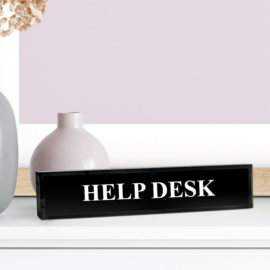 Designs ByLITA Help Desk 2" X 8" Black Acrylic - Office Desk ...