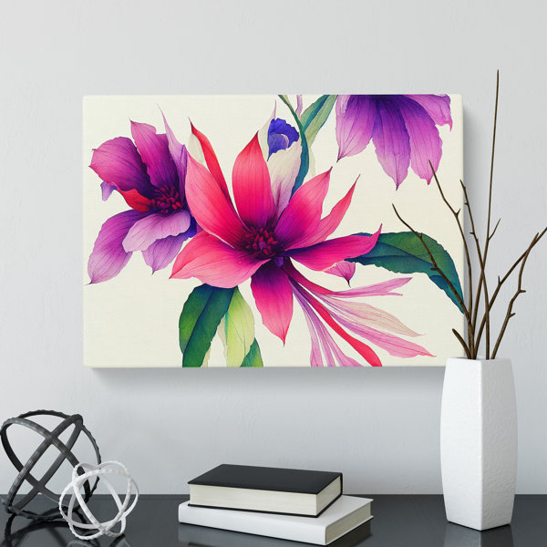 Big Box Art Phenomenal Watercolour Flowers - Wrapped Canvas Graphic Art ...
