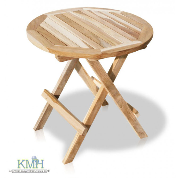 KMH 50cm round teak side table | Wayfair.co.uk