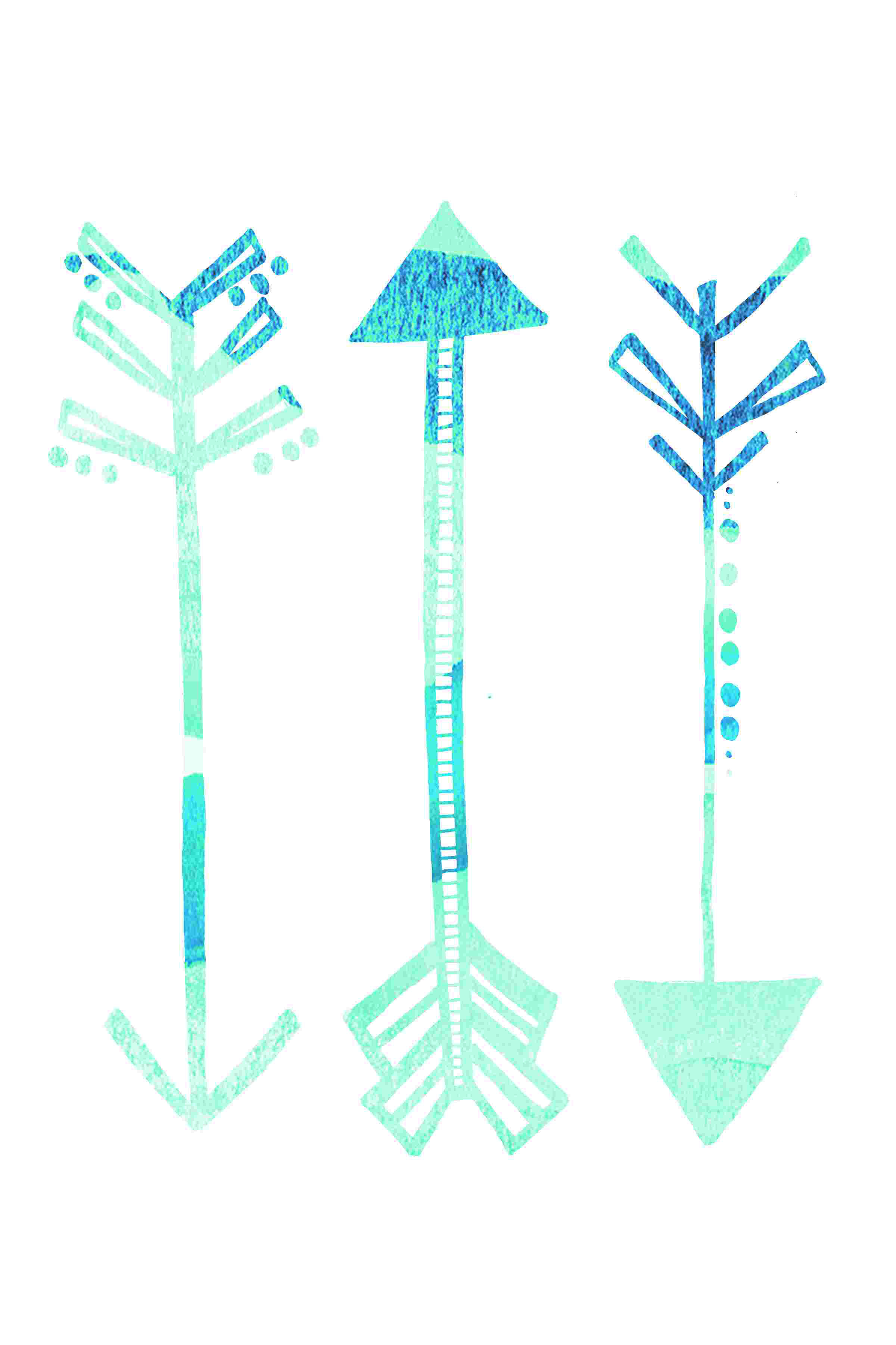 Union Rustic Three Teal Arrows - Wrapped Canvas Painting | Wayfair