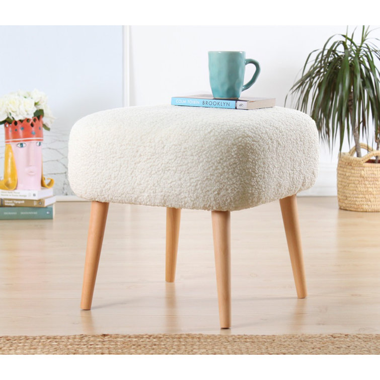 Isabelline Corey 45Cm Wide Square Solid Colour Footstool Ottoman ...