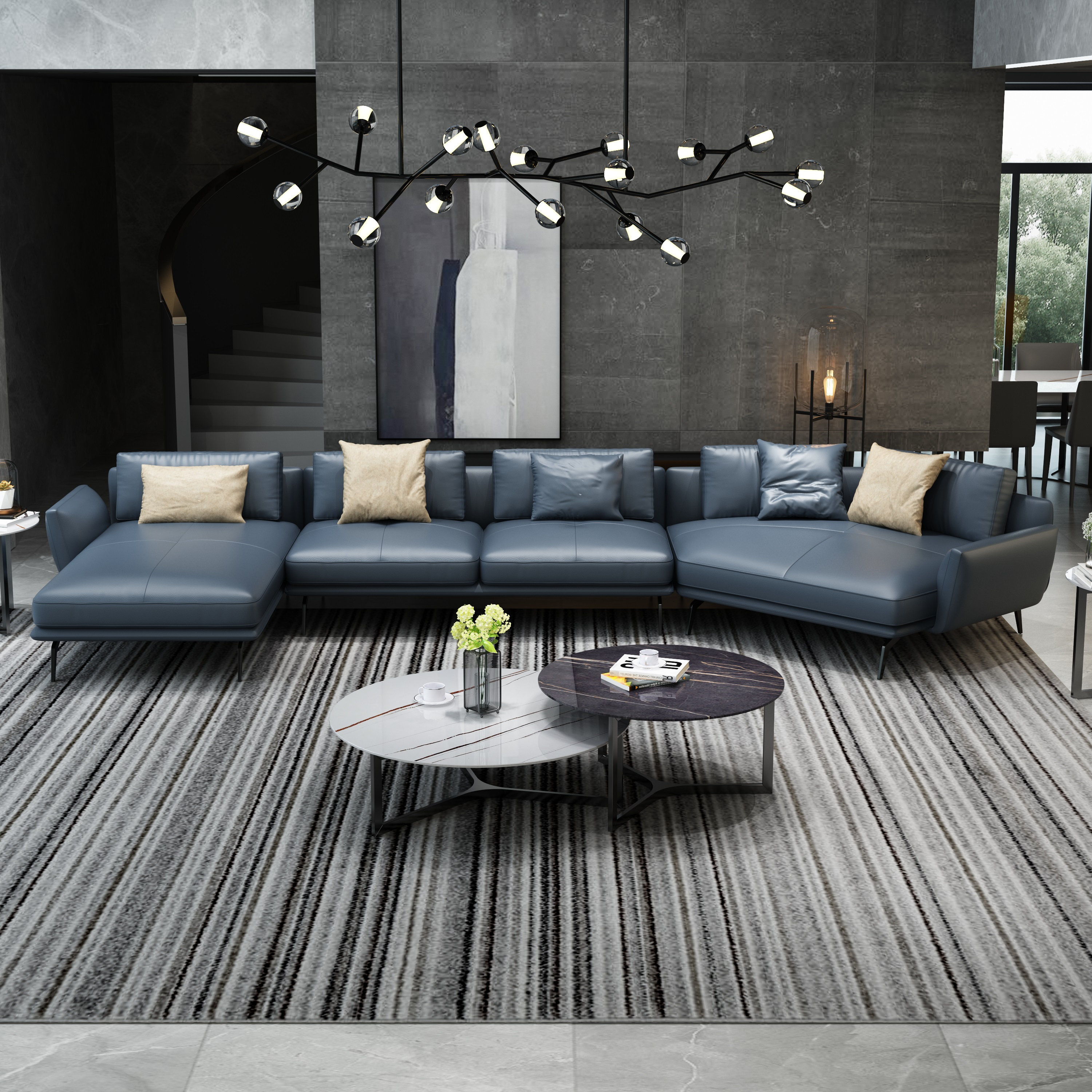Corrigan Studio® Purvis 175" Wide Genuine Leather Sofa & Chaise | Wayfair