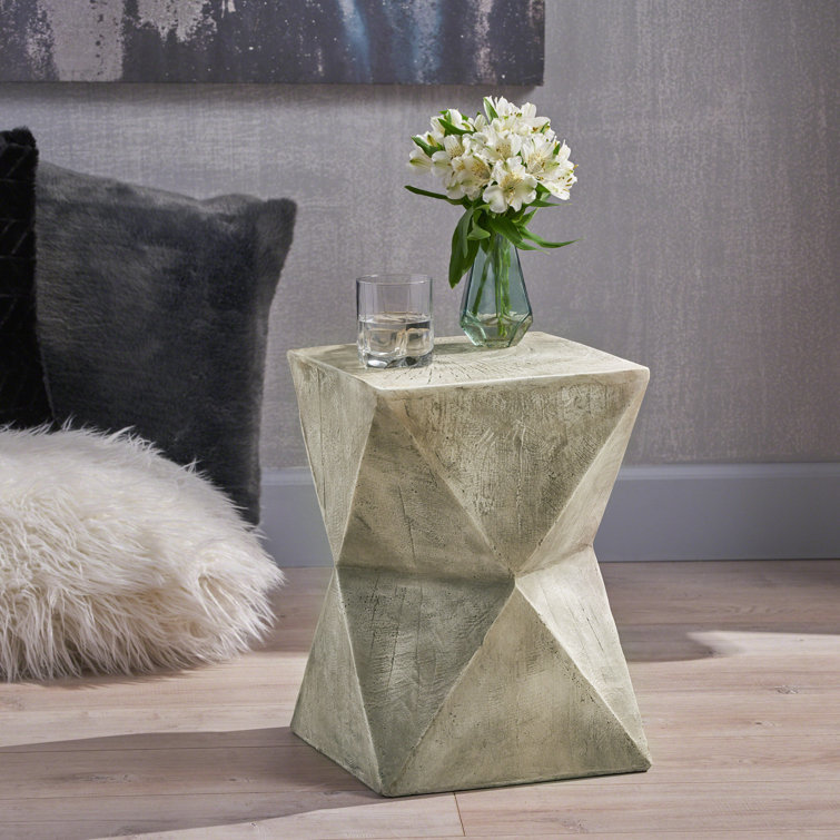 Millwood Pines Rayfield 17.75'' Tall Concrete Block End Table & Reviews ...