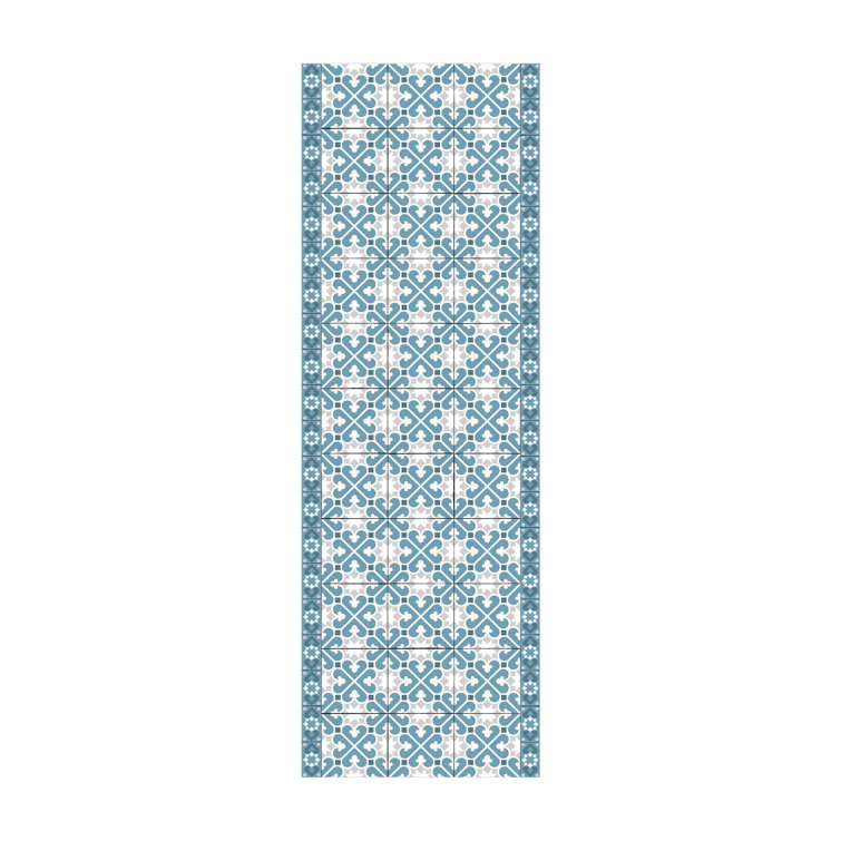 Latitude Vive Blue / Gray Hearts Vinyl Rug | Wayfair.co.uk