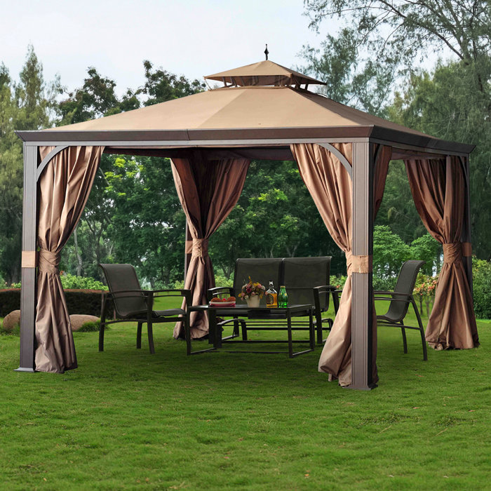 Sunjoy Monaco 12 Ft. W x 10 Ft. D Metal Patio Gazebo | Wayfair.ca