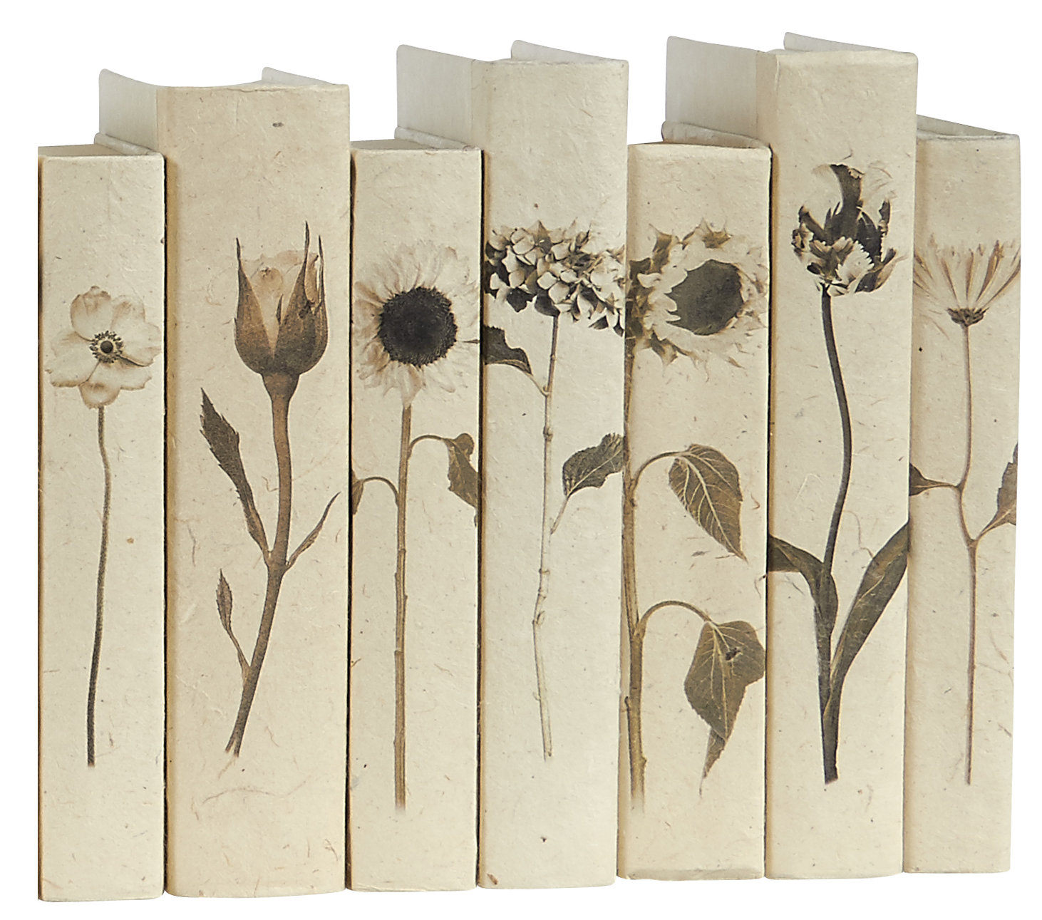 E.LawrenceLtd. 7 Piece Assorted Floral Stems Decorative Book Set | Wayfair