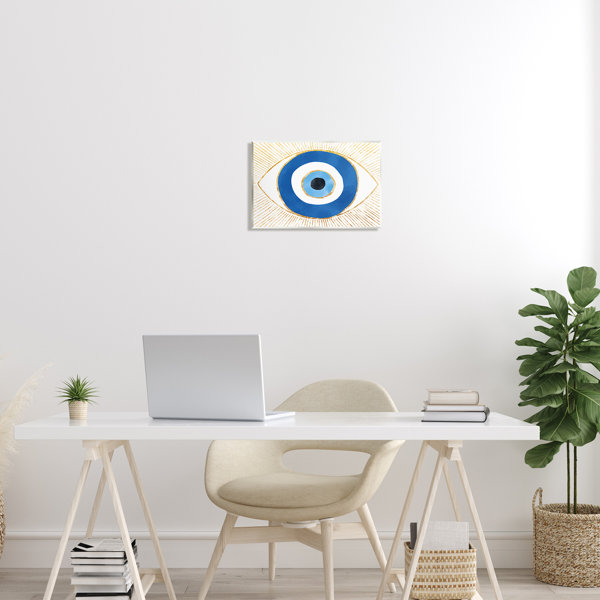 Stupell Industries Evil Eye Shape Striped Mati Symbol by - Unframed ...