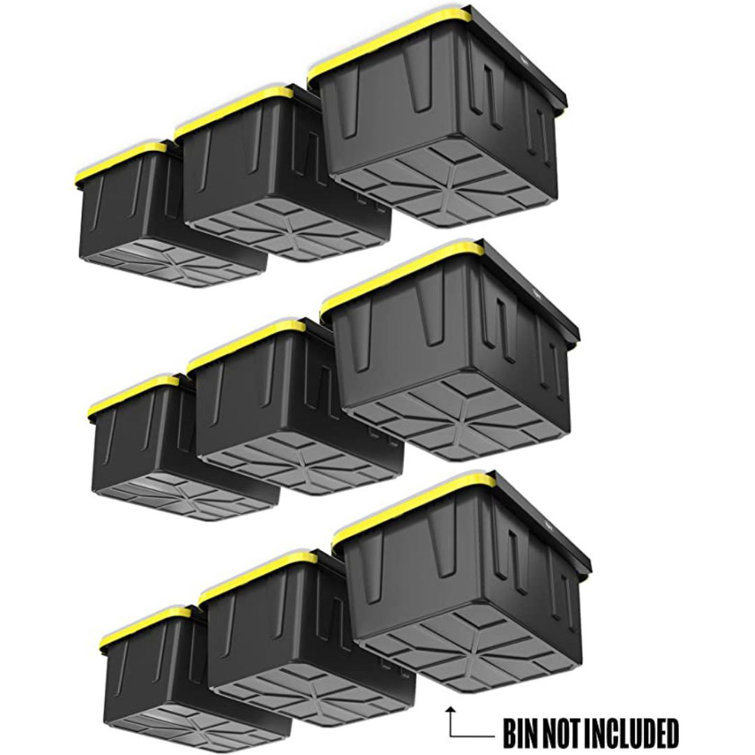 Koova Overhead Bin Rack For Nine Bins | Overhead Garage Storage Rack To ...