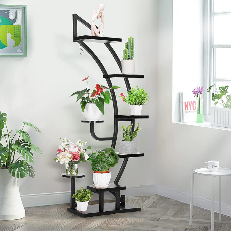 Latitude Run® 6-Tier Curved Plant Stand with Hanger & Reviews | Wayfair
