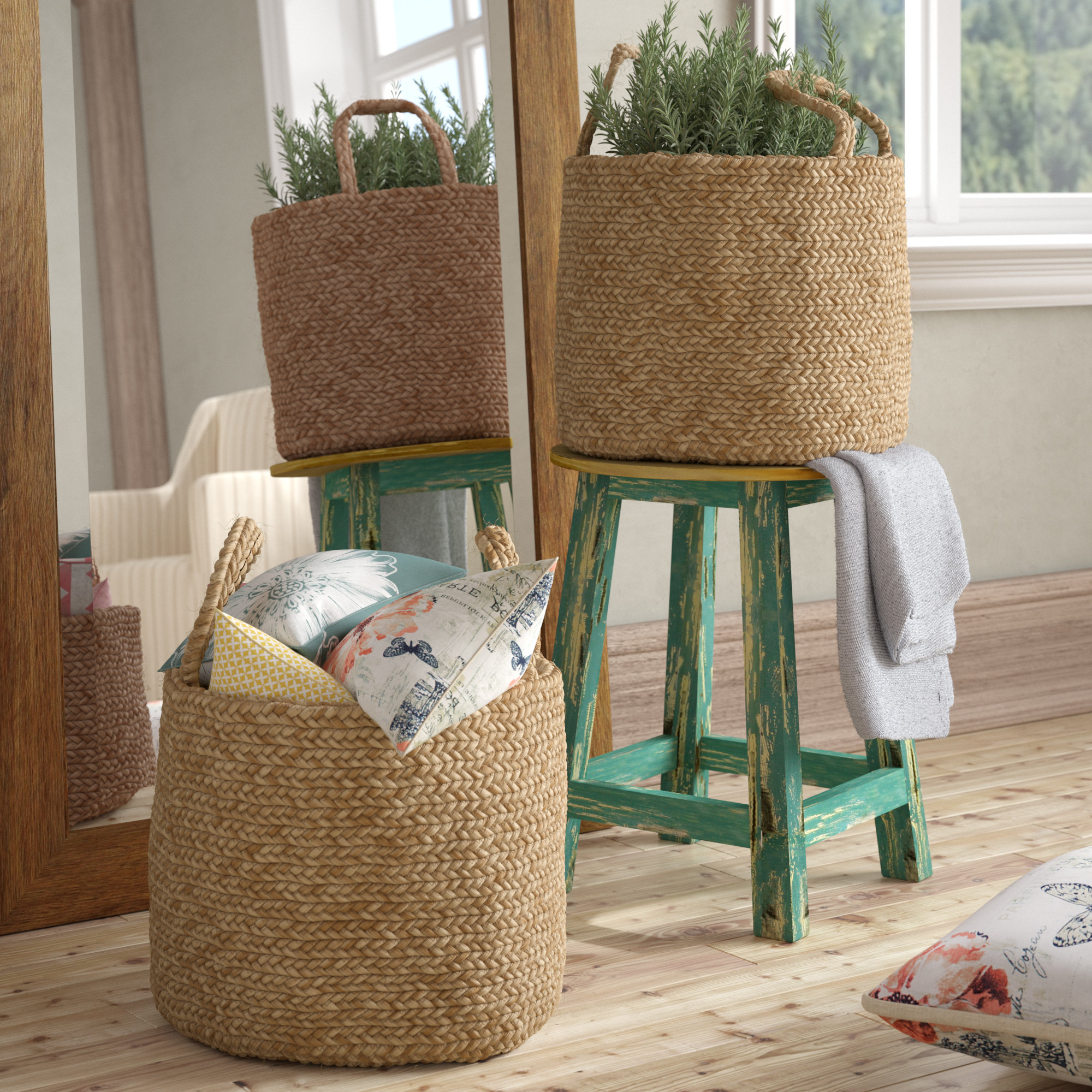 August Grove® Fabric Basket Set & Reviews | Wayfair