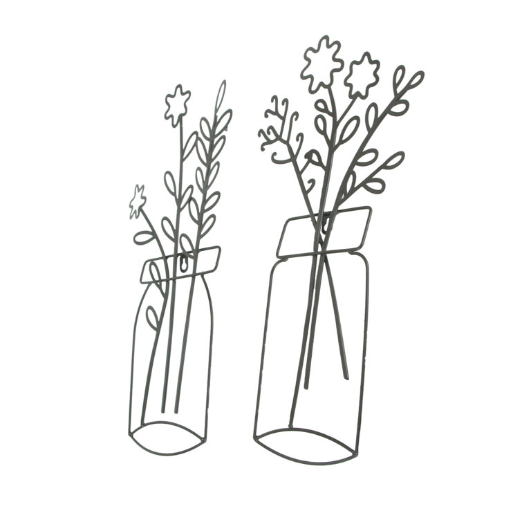 Gracie Oaks 2 Piece Flower Sculpture Wall Décor Set | Wayfair