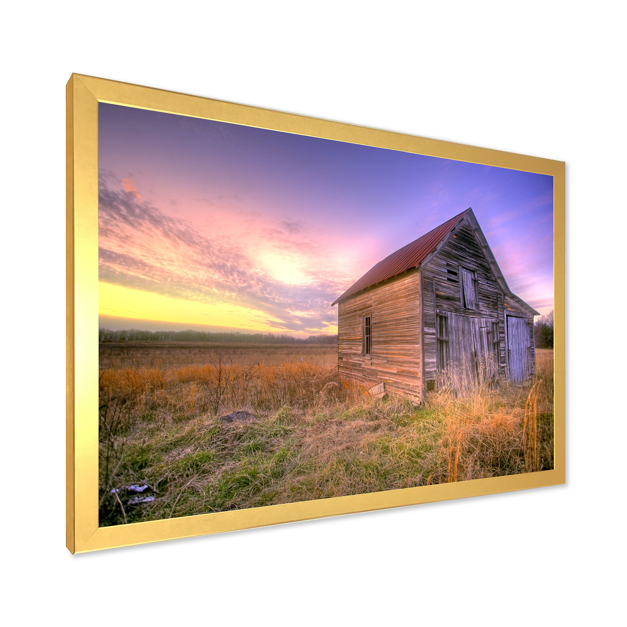Gracie Oaks Old Barn At Sunrise Old Barn At Sunrise - Picture Frame ...