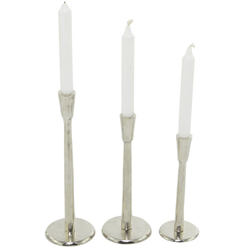 Joss & Main 3 Piece Aluminum Tabletop Candlestick Set | Wayfair